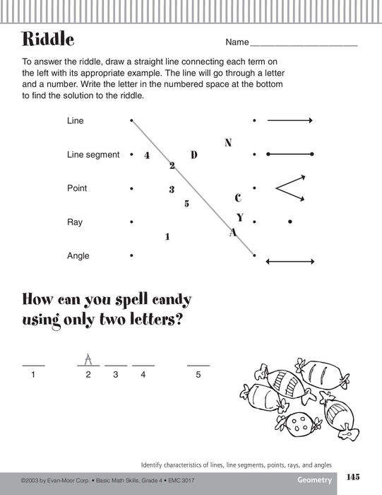 Lines, Line Segments, Points, Rays, and Angles