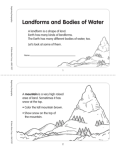 landforms and bodies of water minibook