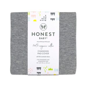 HonestBaby Organic Cotton Changing Pad Covers (Set of Two), Gray Heather, One Size