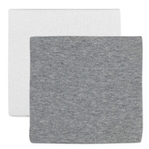 HonestBaby Organic Cotton Changing Pad Covers (Set of Two), Gray Heather, One Size