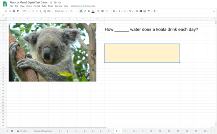 Much or Many? Aussie Style! Digital Task Cards for Distance Learning: Excel