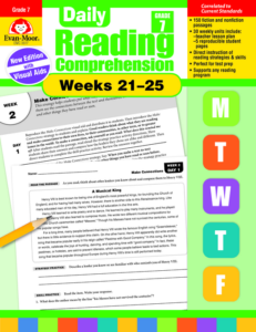 daily reading comprehension, grade 7, weeks 21-25