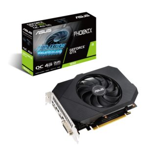 asus phoenix nvidia geforce gtx 1650 oc edition gaming graphics card (pcie 3.0, 4gb gddr6 memory, hdmi, displayport, dvi-d, axial-tech fan design)