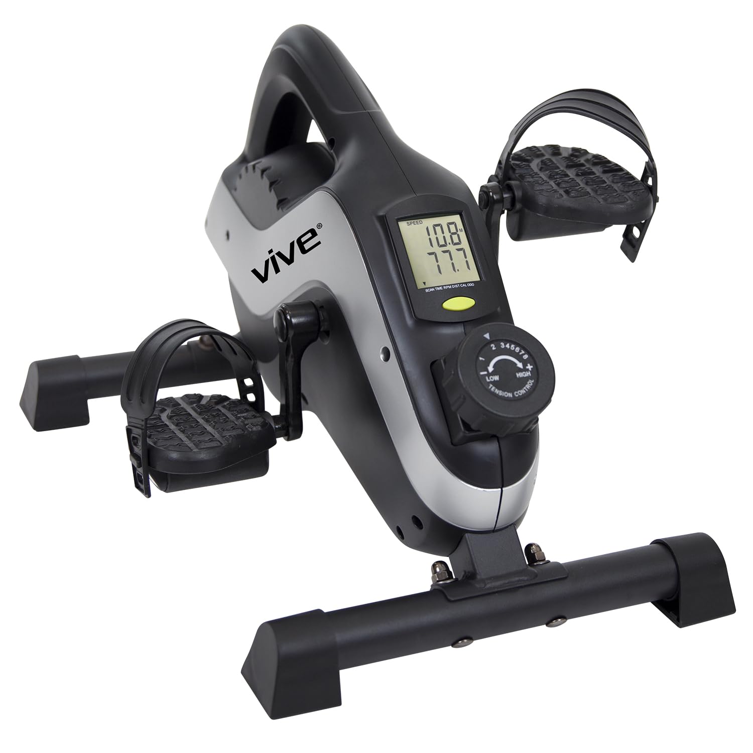 Vive Under Desk Bike (with App)- Magnetic Pedal Exerciser - Indoor Cycling Bike Stationary - Arm Leg Seated Deskcycle Bike Exercise Equipment for Home and Office - Portable Workout for Seniors/Adults