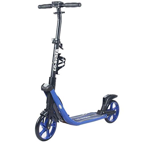 8 inch Large Wheel Kick/Push Scooter for Adults & Teens > Easy Folding > Adjustable Handlebars > Dual Suspension