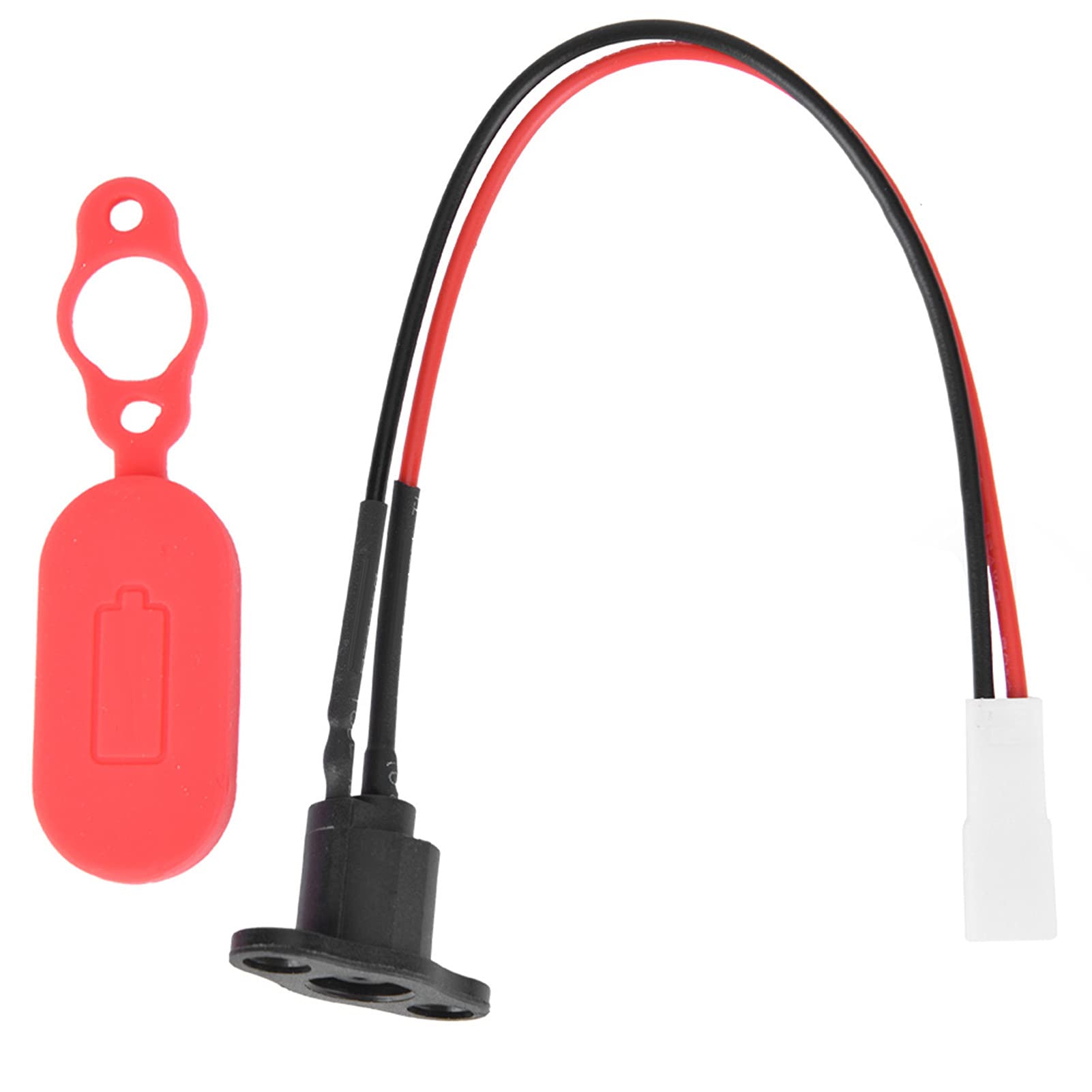 Connector Socket, Flexible Scooter Charging Port with Waterproof Cover for M365 Electric Scooter Accessory