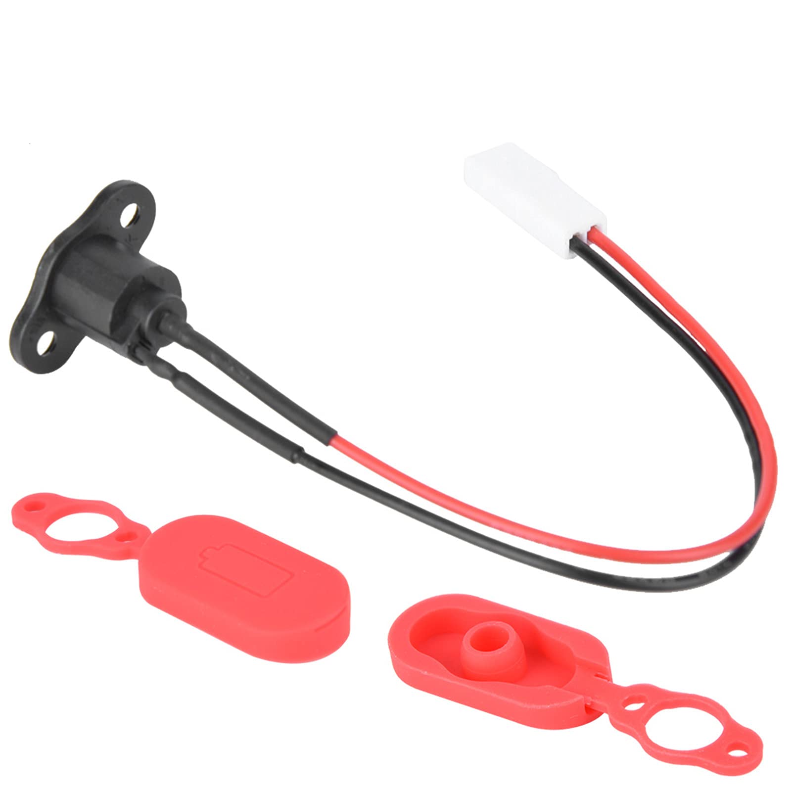 Connector Socket, Flexible Scooter Charging Port with Waterproof Cover for M365 Electric Scooter Accessory