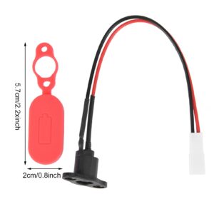 Connector Socket, Flexible Scooter Charging Port with Waterproof Cover for M365 Electric Scooter Accessory