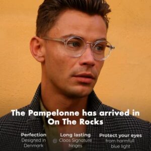 Christopher Cloos - Pampelonne On The Rocks - Danish Design Blue Light Glasses for Men & Women - Fashion designer glasses - Computer Glasses - Unisex - Non Prescription - Prescription Ready