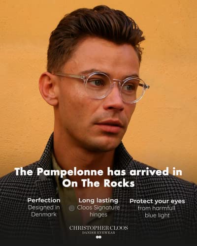 Christopher Cloos - Pampelonne On The Rocks - Danish Design Blue Light Glasses for Men & Women - Fashion designer glasses - Computer Glasses - Unisex - Non Prescription - Prescription Ready