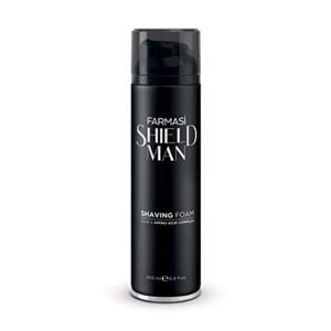 farmasi shield man amino acid complex shaving foam, 200 ml./6.8 fl.oz.