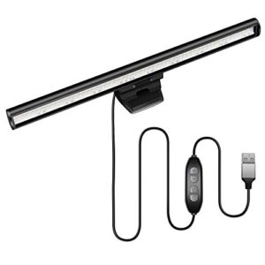 hioume laptop monitor light bar, usb e-reading led task lamp, 3 adjustable color temperature, 10 dimming brightness levels, no screen glare, space saving, eye health care, portable for travel