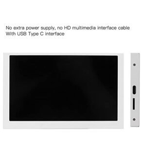 Computer CPU GPU RAM HDD Monitor, IPS Type C Secondary Screen 360 Degree Rotation Changeable Theme for PC White