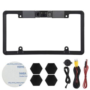 license plate camera license plate frame backup camera night vision rear view camera 170° viewing angle waterproof high sensitive parking sensor radar for cars,trucks,suvs pickups