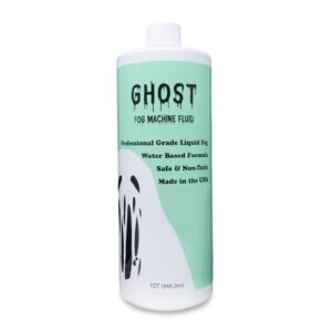 ghost fog machine fluid - high density fog juice for water based foggers (1 quart) - non-toxic