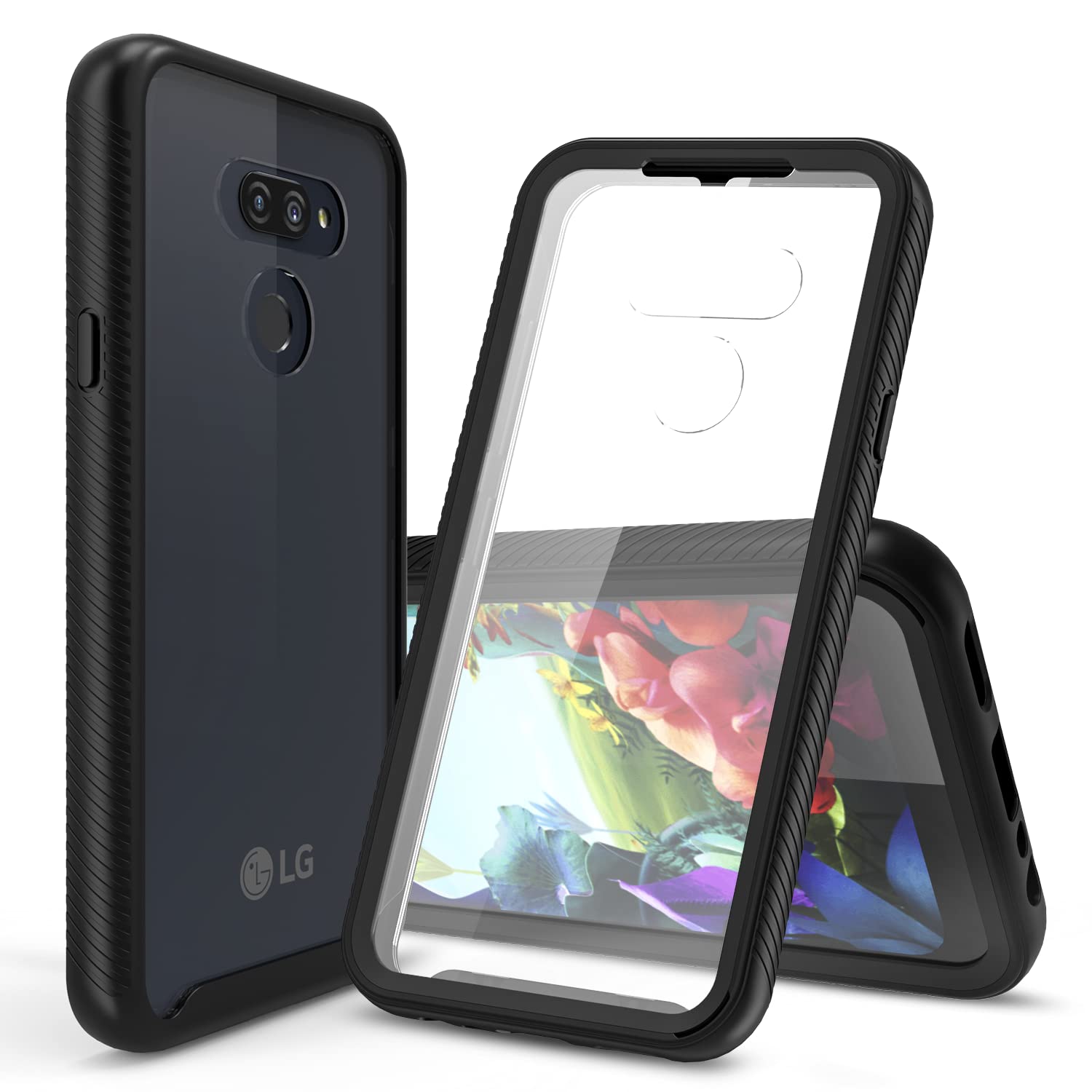 CBUS Heavy-Duty Phone Case with Built-in Screen Protector Cover for LG Premier Pro Plus, Xpression Plus 3, Harmony 4 –– Full Body (Black)