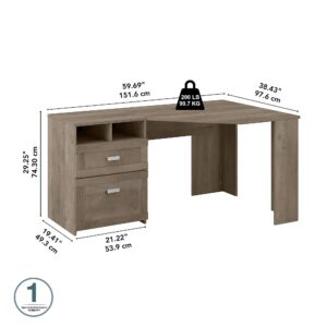 Bush Furniture Wheaton Home Office Desk, 60W, Driftwood Gray