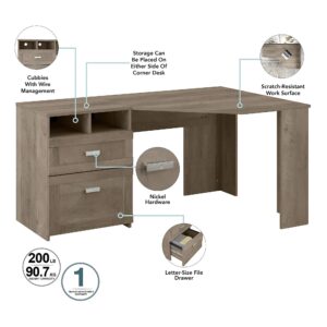 Bush Furniture Wheaton Home Office Desk, 60W, Driftwood Gray