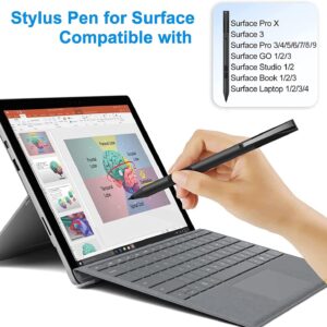 Stylus Pen for Microsoft Surface Pro 9/8/7, Compatible with Surface Pro X/9/8/7/6/5/4/3, Surface Go 3/2, Surface Laptop 5/4/3/2, Surface Book 3/2, Palm Rejection 1024 Pressure (Black)