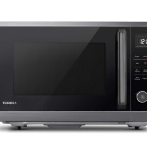 TOSHIBA Air Fryer Combo 8-in-1 Countertop Microwave Oven, Convection, Broil, Odor removal, Mute Function, 12.4" Position Memory Turntable with 1.0 Cu.ft, Black stainless steel, ML2-EC10SA(BS)