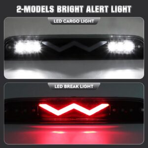 LED Third 3rd Brake Light Fit for Ford Ranger 1993-2011, Fit for Ford F250/ F350/ F450/ F550 Super Duty, Explorer Sport Trac 2001-2005, Fit for Mazda B2300/ B4000 1994-2010 (Black Housing Smoke Lens)