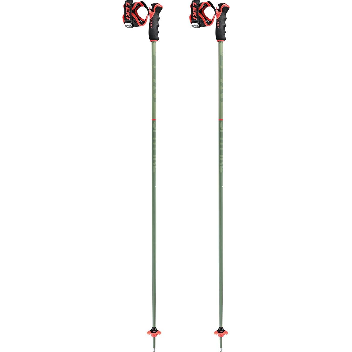 LEKI Spitfire 3D Ski Pole Pair - Olive/Red 130