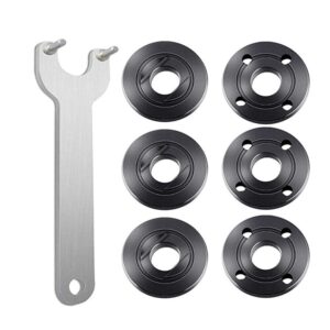 6 pieces grinder flange angle wrench spanner metal lock nut works with dewalt milwaukee 193465-4 bosch black & decker ryobi 5" 5/8-11