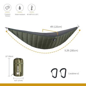 OneTigris Night Protector Hammock Underquilt + Bulwark All Season Camping Tarp