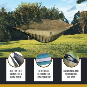 OneTigris Night Protector Hammock Underquilt + Bulwark All Season Camping Tarp