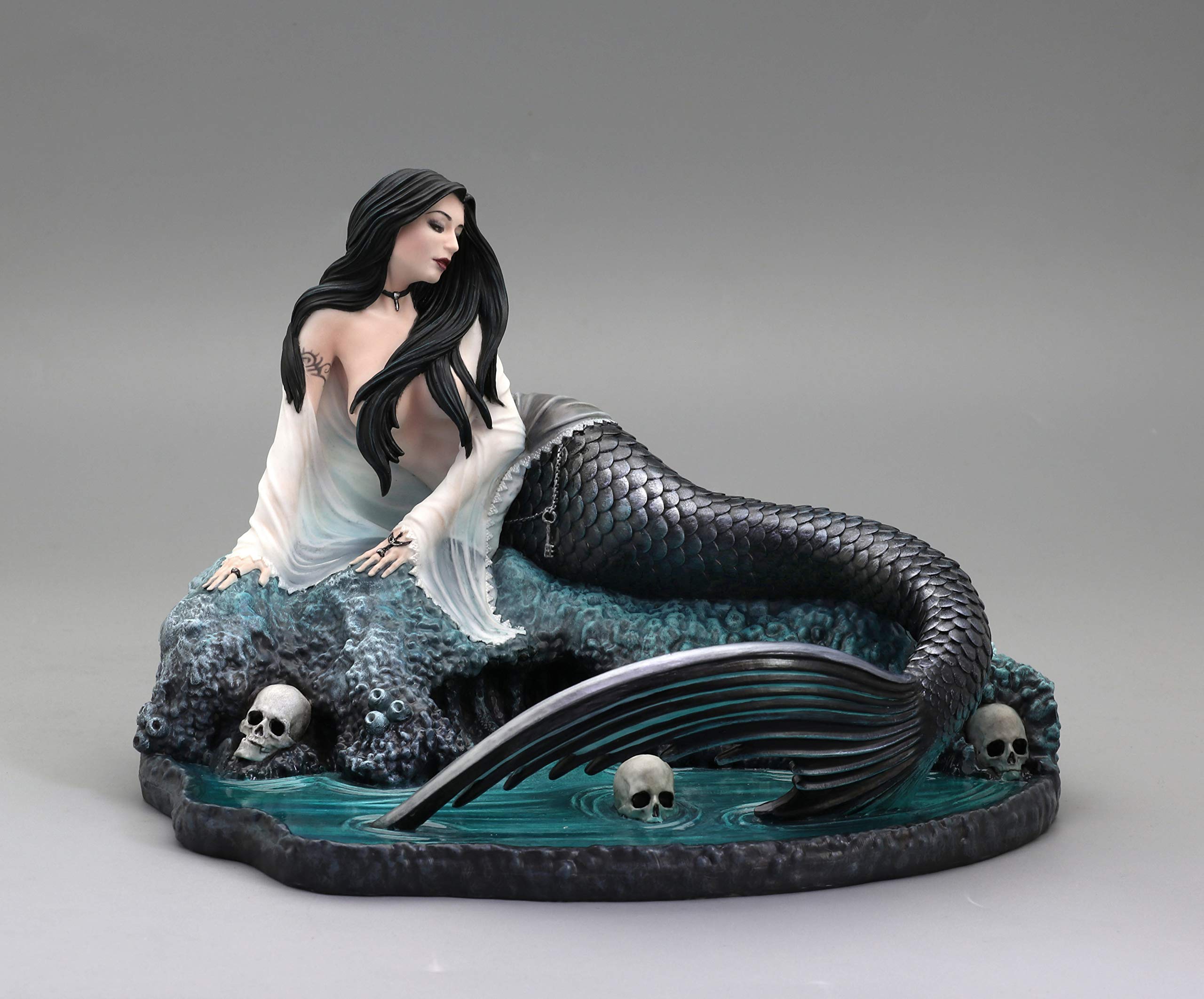 Veronese Design 8 5/8 Inch Sirens Lament by Anne Stokes Hand Painted Resin Mermaid Statue Home Decor