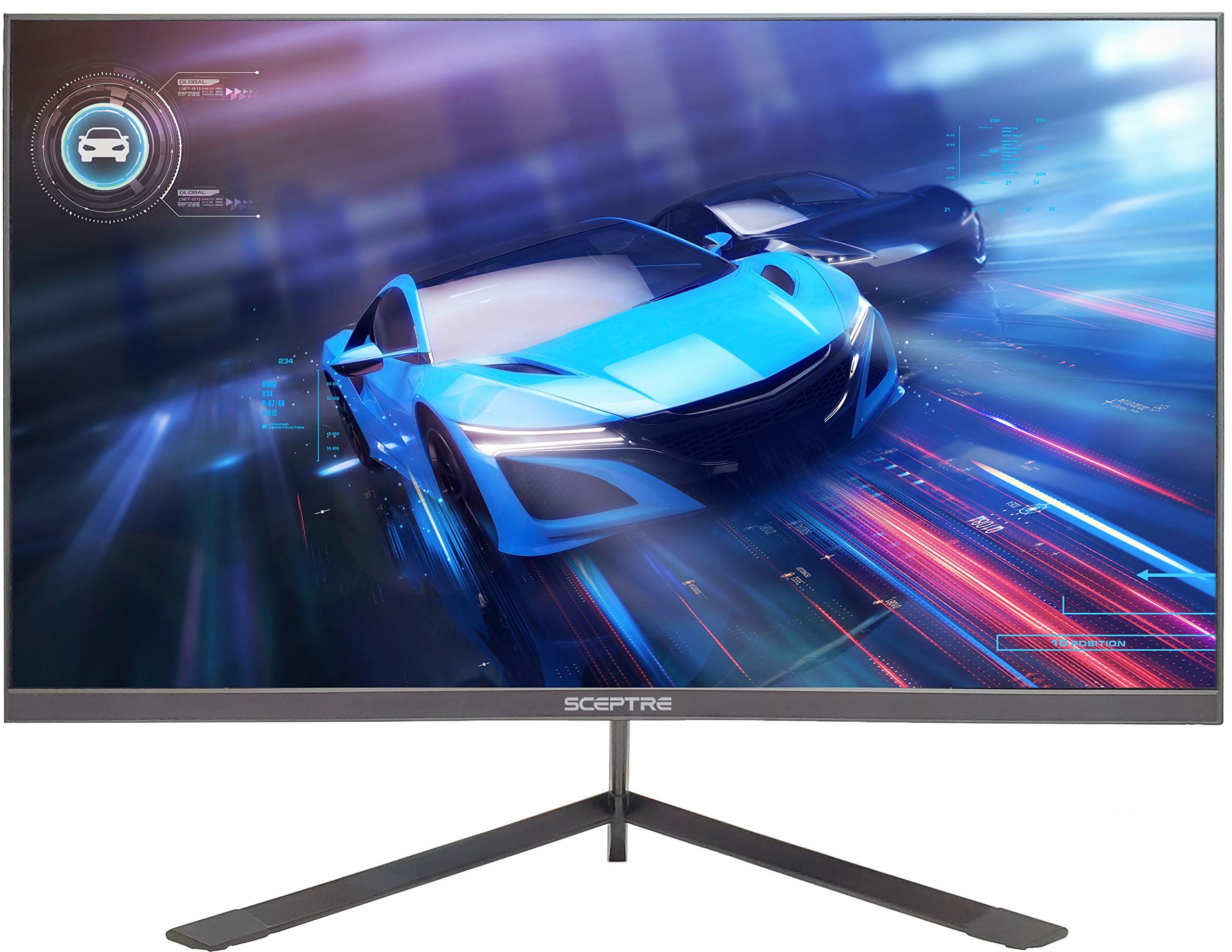 Sceptre 27-inch FHD 1080p IPS LED Gaming Monitor 1ms HDMI x3 DisplayPort up to 144Hz AMD FreeSync Premium Build-in Speakers, Edgeless Machine Black (E275B-FPN168)