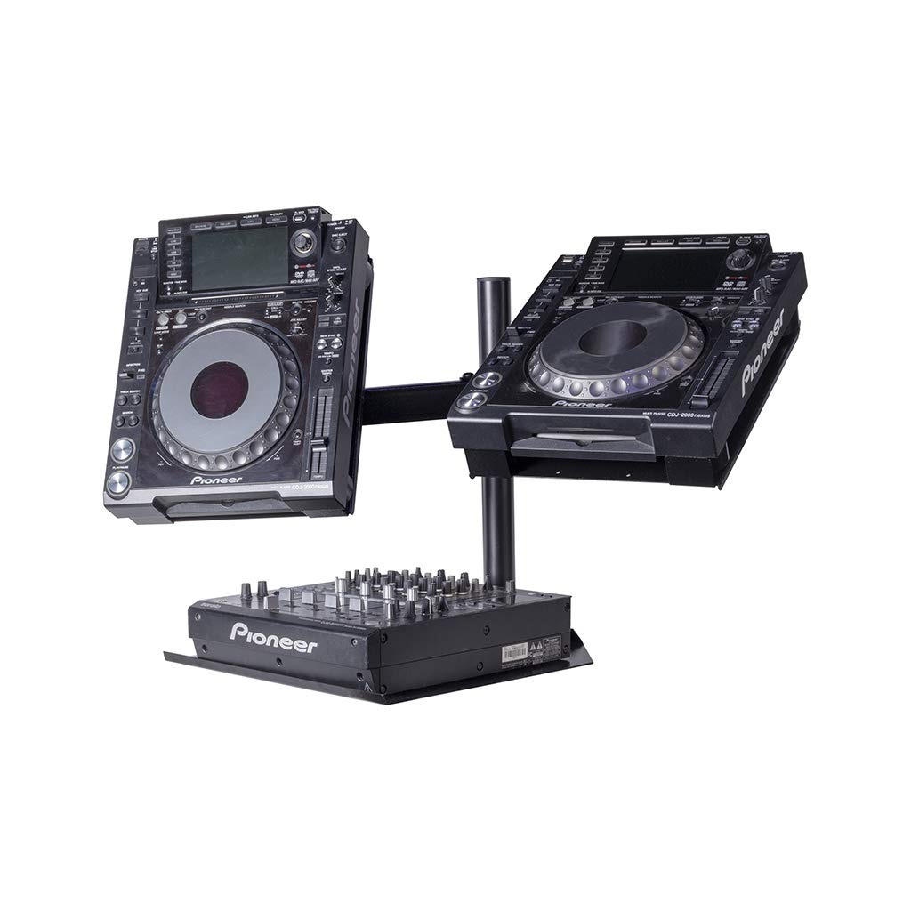 Headliner Avalon Dual CDJ Stand fits most CDJ players; Adjustable Arms Elevates CDJs above other DJ Equipment, Turntables, DJ Mixers (HL22000)