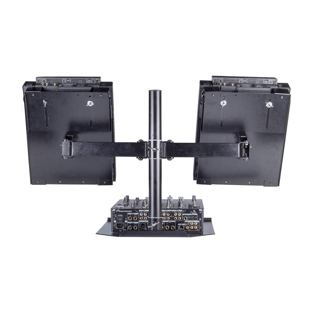 Headliner Avalon Dual CDJ Stand fits most CDJ players; Adjustable Arms Elevates CDJs above other DJ Equipment, Turntables, DJ Mixers (HL22000)