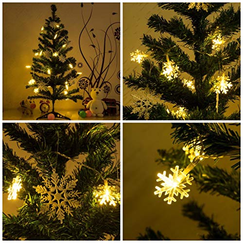 Christmas Snowflake String Lights 20LED-(2M/6.56ft), 2 Lighting Modes for Home Garden Party Centerpiece Decoration