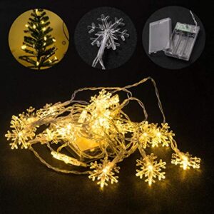 Christmas Snowflake String Lights 20LED-(2M/6.56ft), 2 Lighting Modes for Home Garden Party Centerpiece Decoration