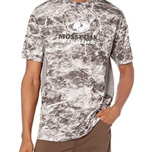 Staghorn Mens Mossy Oak Fishing Short Sleeve Camo Shirt, Aqua Manta, Large