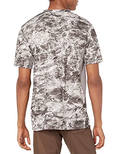 Staghorn Mens Mossy Oak Fishing Short Sleeve Camo Shirt, Aqua Manta, Large