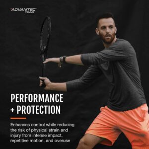 VT Advantec Anti-Vibe Strips – Tennis Racket Vibration Dampener – Absorb and Reduce Vibration – Maximize Control and Stability – Expand Sweet Spot and Prevent Injuries – Carbon Black – Pack of 4