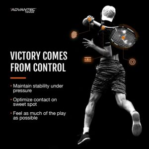 VT Advantec Anti-Vibe Strips – Tennis Racket Vibration Dampener – Absorb and Reduce Vibration – Maximize Control and Stability – Expand Sweet Spot and Prevent Injuries – Carbon Black – Pack of 4