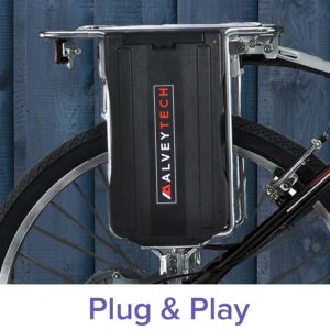 AlveyTech 24 Volt 10 Ah Rack Mount Battery Pack for Currie eZip and IZIP Electric Power Bike - Compatible with Other eBike, Bicycle, Bikes, and Scooter Replacement Parts, x2 AGM SLA 12V 10A Batteries