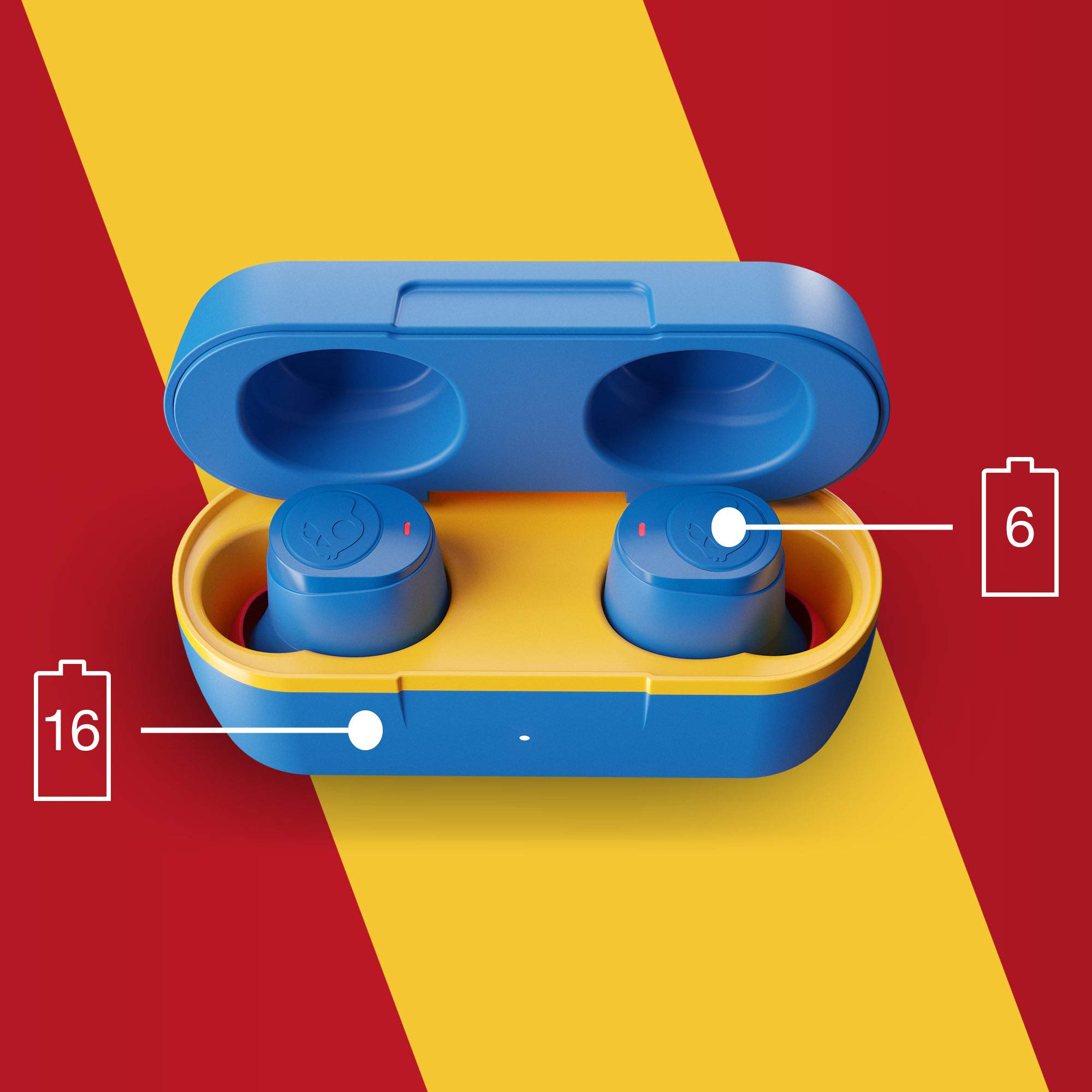 Skullcandy Jib True In-Ear Wireless Earbuds, 22 Hr Battery, Microphone, Works with iPhone Android and Bluetooth Devices - 92 Blue