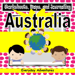 australia notebooking pages, worksheets, and maps for grades 3 through 6