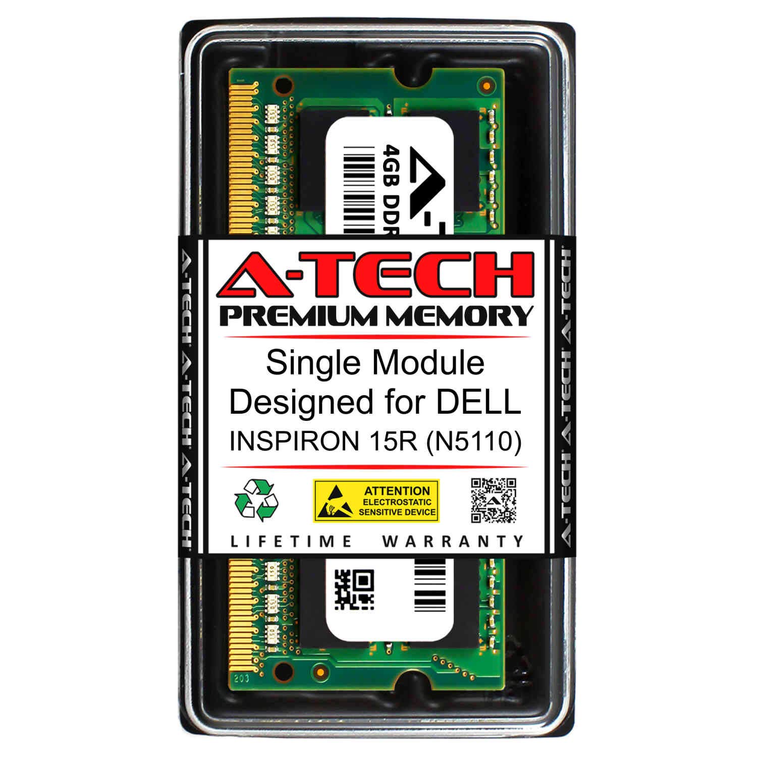 A-Tech 4GB RAM for DELL INSPIRON 15R (N5110) | DDR3 1333MHz SODIMM PC3-10600 204-Pin Non-ECC Memory Upgrade Module