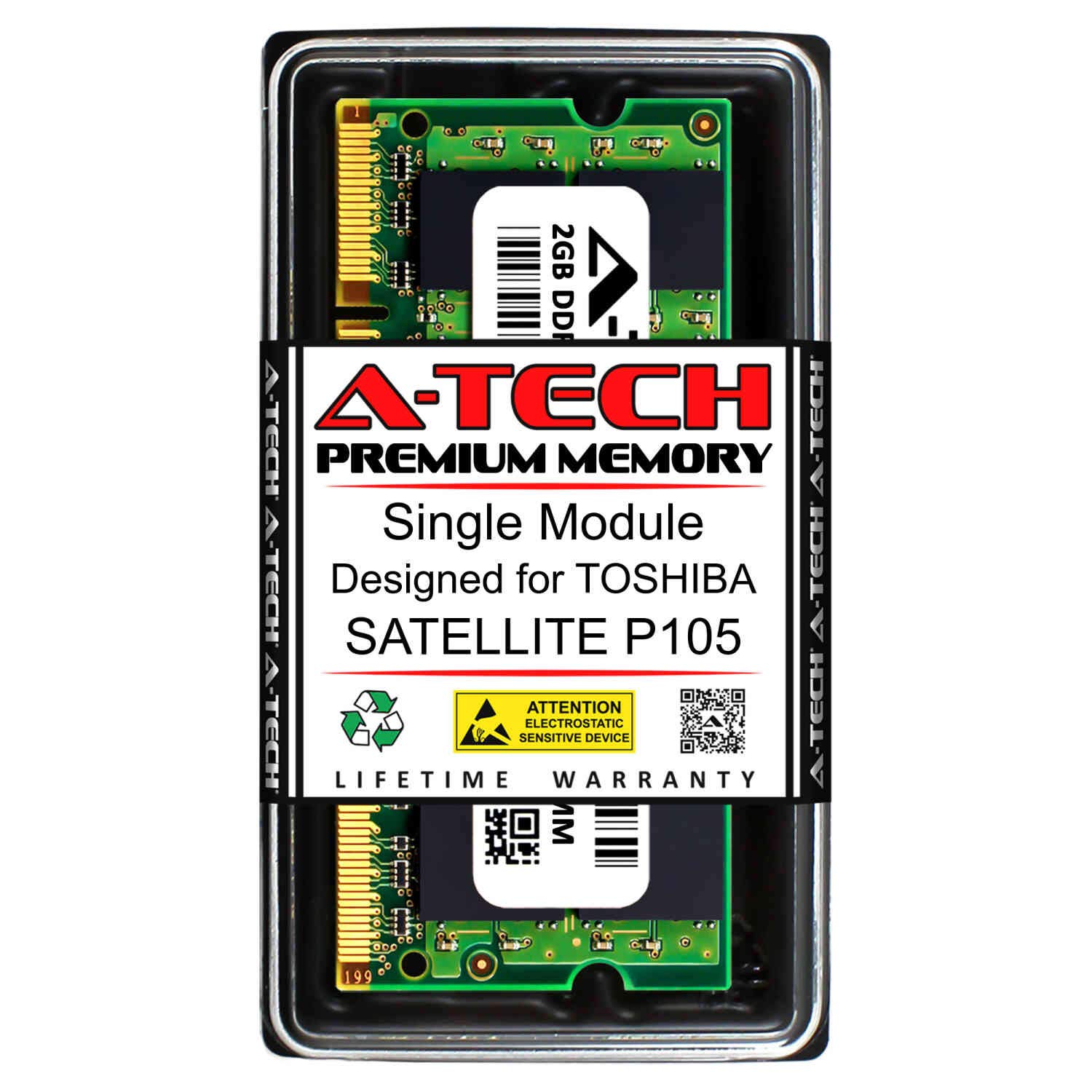 A-Tech 2GB RAM for Toshiba Satellite P105 | DDR2 667MHz SODIMM PC2-5300 200-Pin Non-ECC Memory Upgrade Module