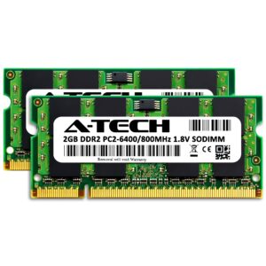 A-Tech 4GB (2 x 2GB) RAM for DELL Latitude D830 | DDR2 800MHz SODIMM PC2-6400 200-Pin Non-ECC Memory Upgrade Kit