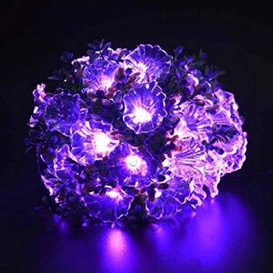 UWY Solar Glory Flower, Solar Flower String 15.7ft/4.8m 20 LED Solar Morning Glory Flower String Lights Waterproof for Home Indoor Garden Lawn Patio Trees Weddings (Purple)