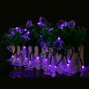 UWY Solar Glory Flower, Solar Flower String 15.7ft/4.8m 20 LED Solar Morning Glory Flower String Lights Waterproof for Home Indoor Garden Lawn Patio Trees Weddings (Purple)