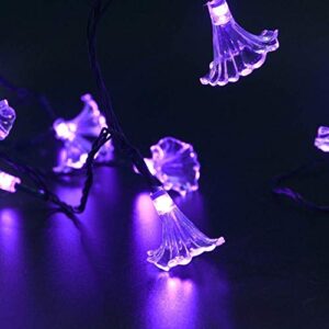 UWY Solar Glory Flower, Solar Flower String 15.7ft/4.8m 20 LED Solar Morning Glory Flower String Lights Waterproof for Home Indoor Garden Lawn Patio Trees Weddings (Purple)