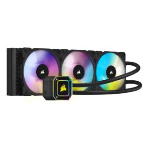 corsair icue h150i elite capellix liquid cpu cooler, rgb pump + fans, 360mm for radiator