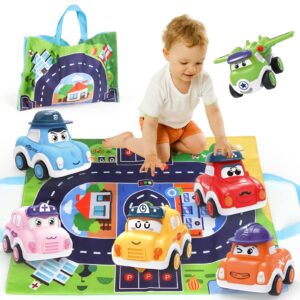 zmzs baby toy cars for 1 year old,toddler push and go toy vehicle for 6 to 12 months,infant rattle & roll toy trucks,preschool learning gift for 2 3 years old boys girls